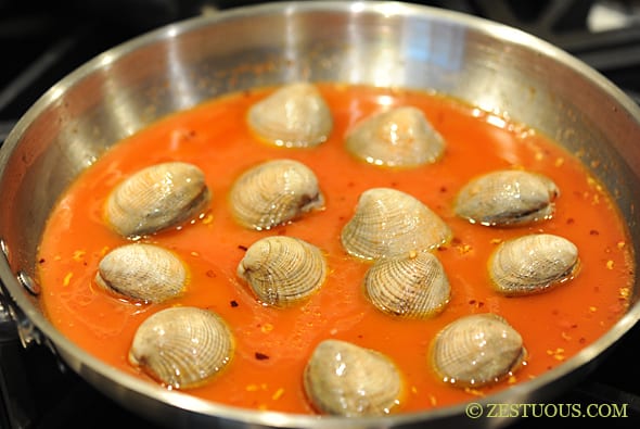 Vermicelli with Pink Clam Sauce from Zestuous